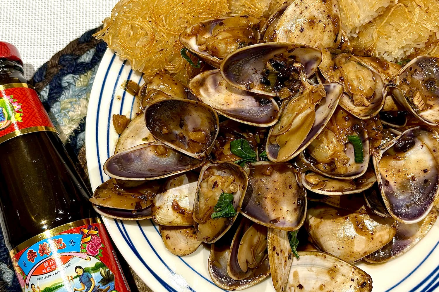 Stir Fry Pipi with Blackbean Sauce & Rice Vermicelli | Asian Inspirations